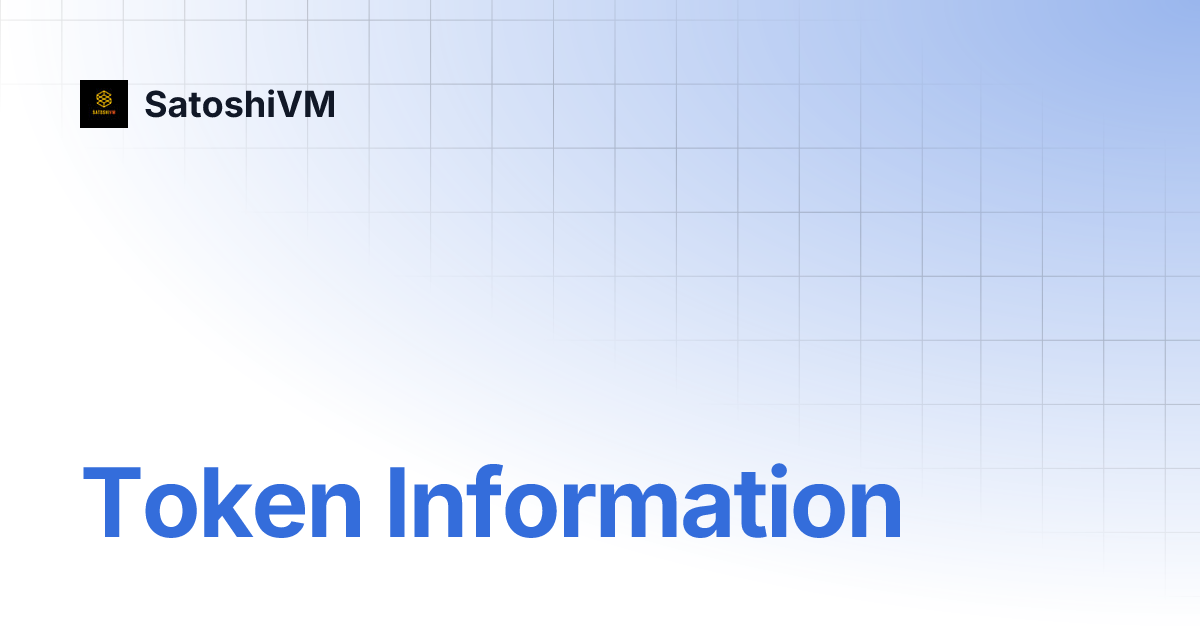 Token Information | SatoshiVM